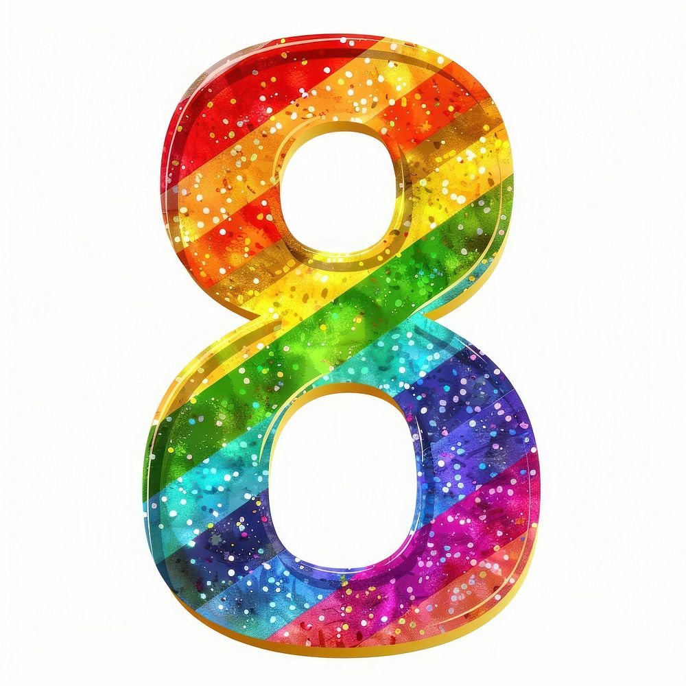 Rainbow number 8 symbol text | Free Photo Illustration - rawpixel
