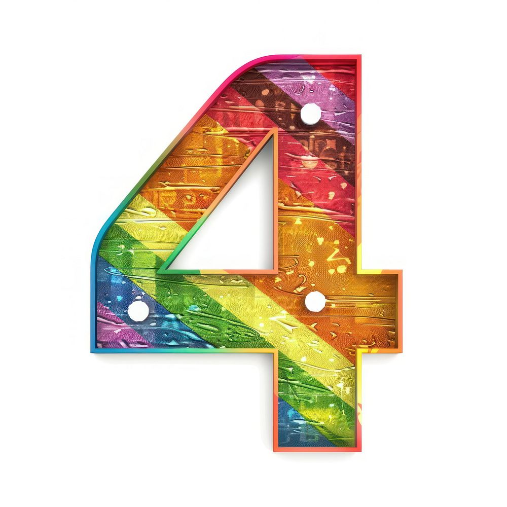 Rainbow number 4 blackboard symbol | Free Photo Illustration - rawpixel