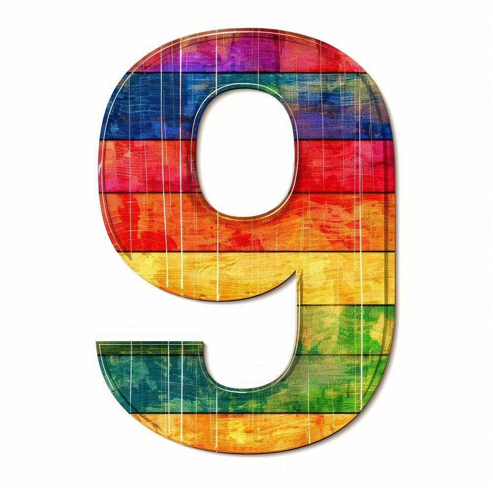 Rainbow number 9 symbol text | Free Photo Illustration - rawpixel
