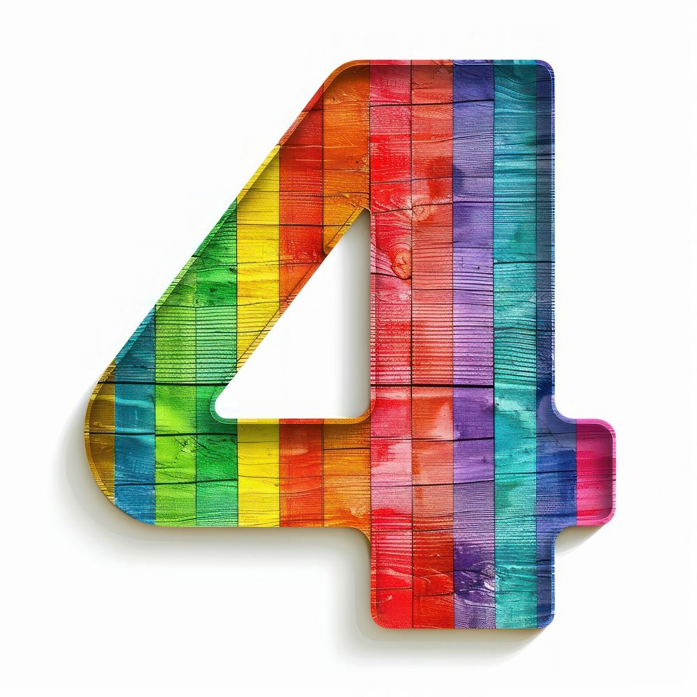 Rainbow number 4 collage symbol | Free Photo Illustration - rawpixel