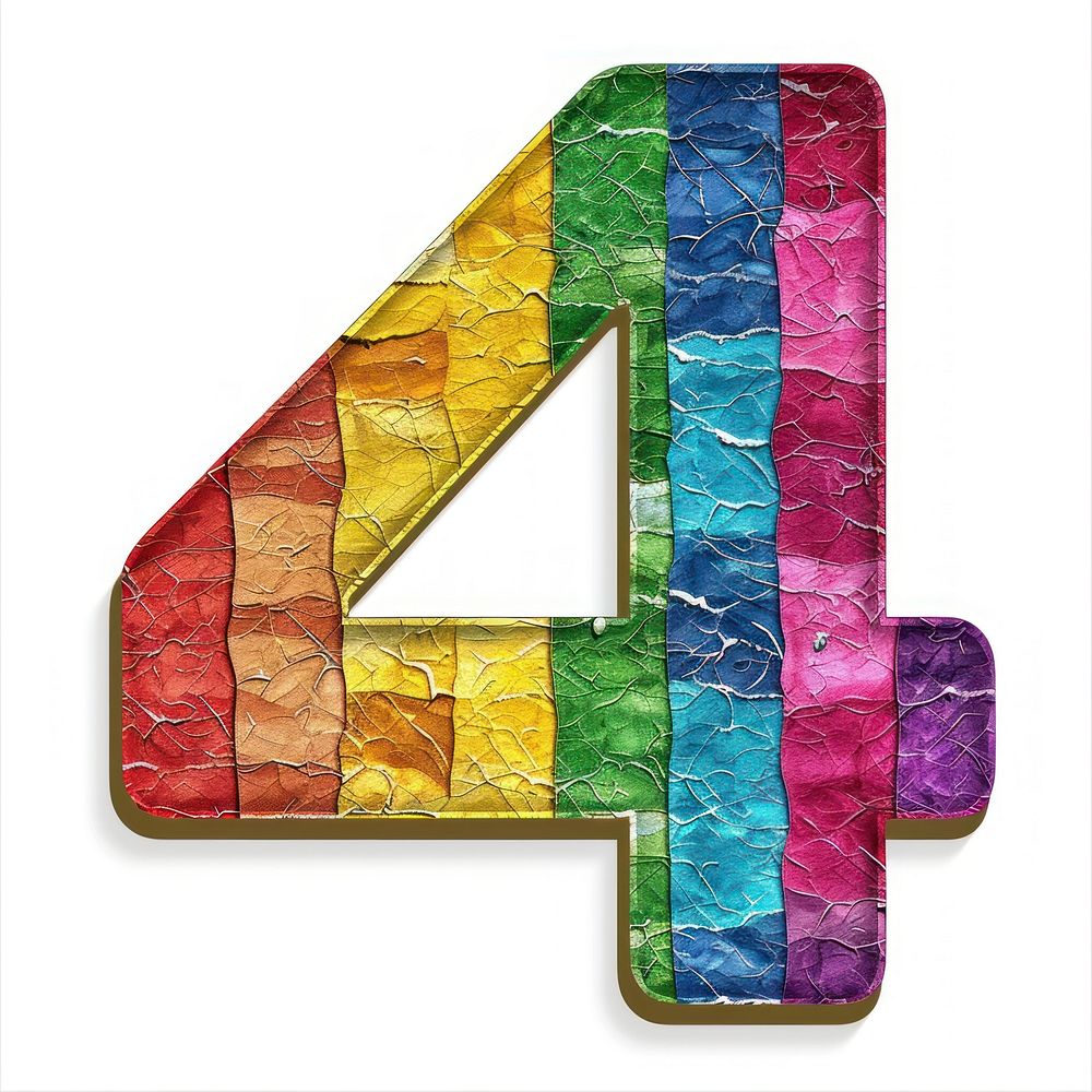 Rainbow number 4 blackboard aluminium | Free Photo Illustration - rawpixel