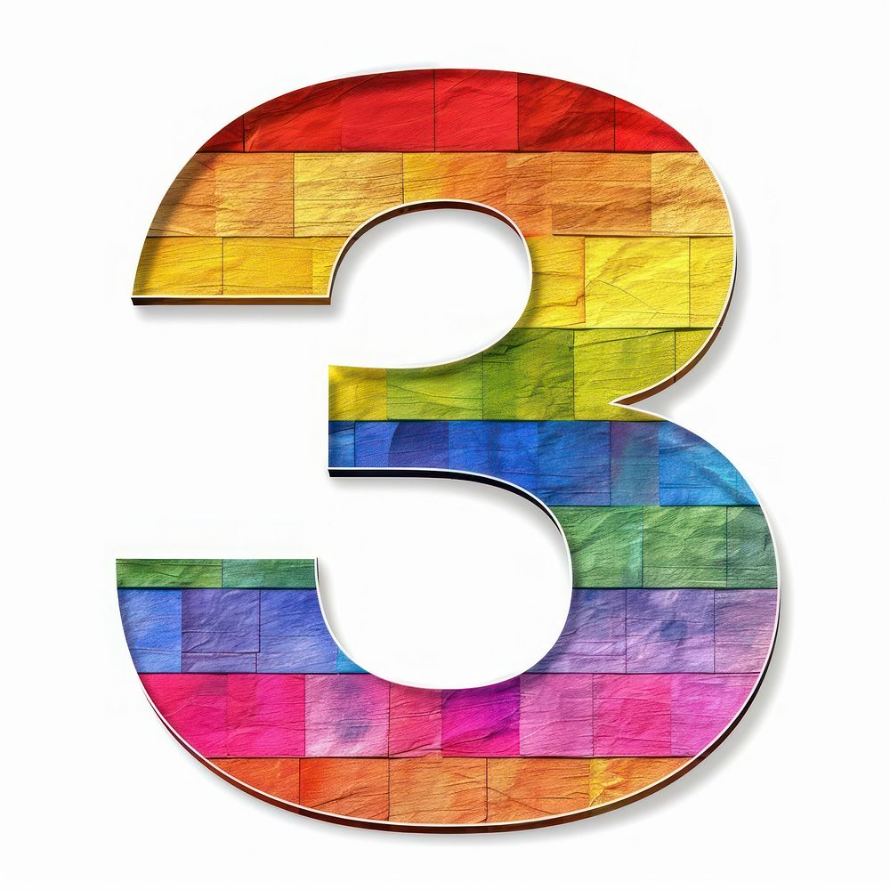 Rainbow number 3 symbol text. | Free Photo Illustration - rawpixel