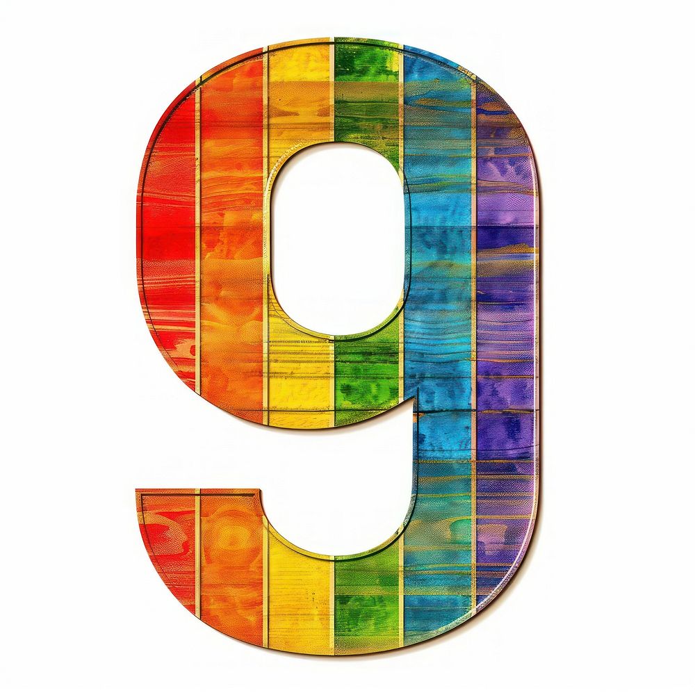 Rainbow number 9 symbol text | Free Photo Illustration - rawpixel