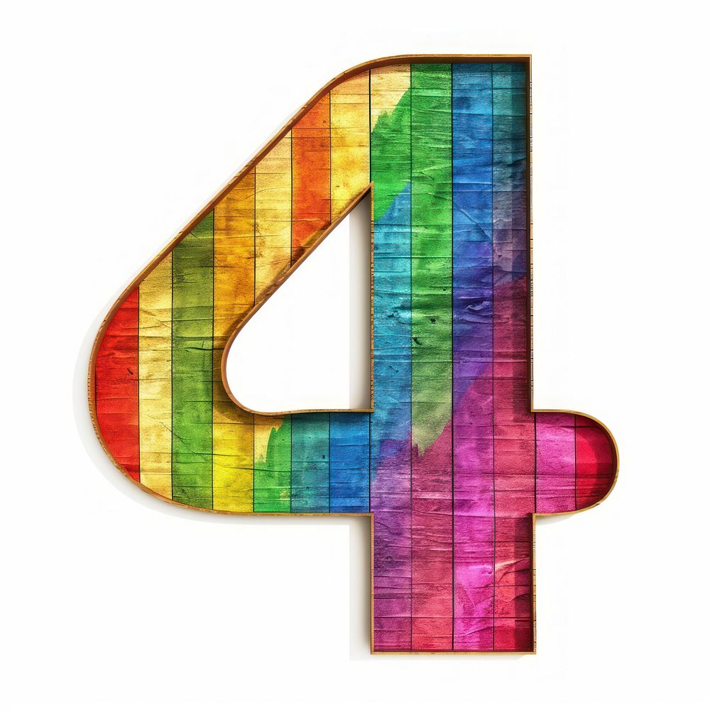 Rainbow number 4 weaponry symbol | Free Photo Illustration - rawpixel