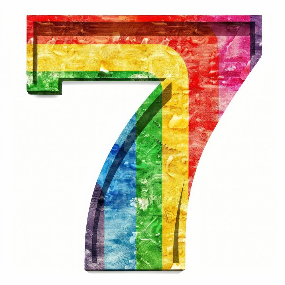 Rainbow number 7 symbol cross | Free Photo Illustration - rawpixel