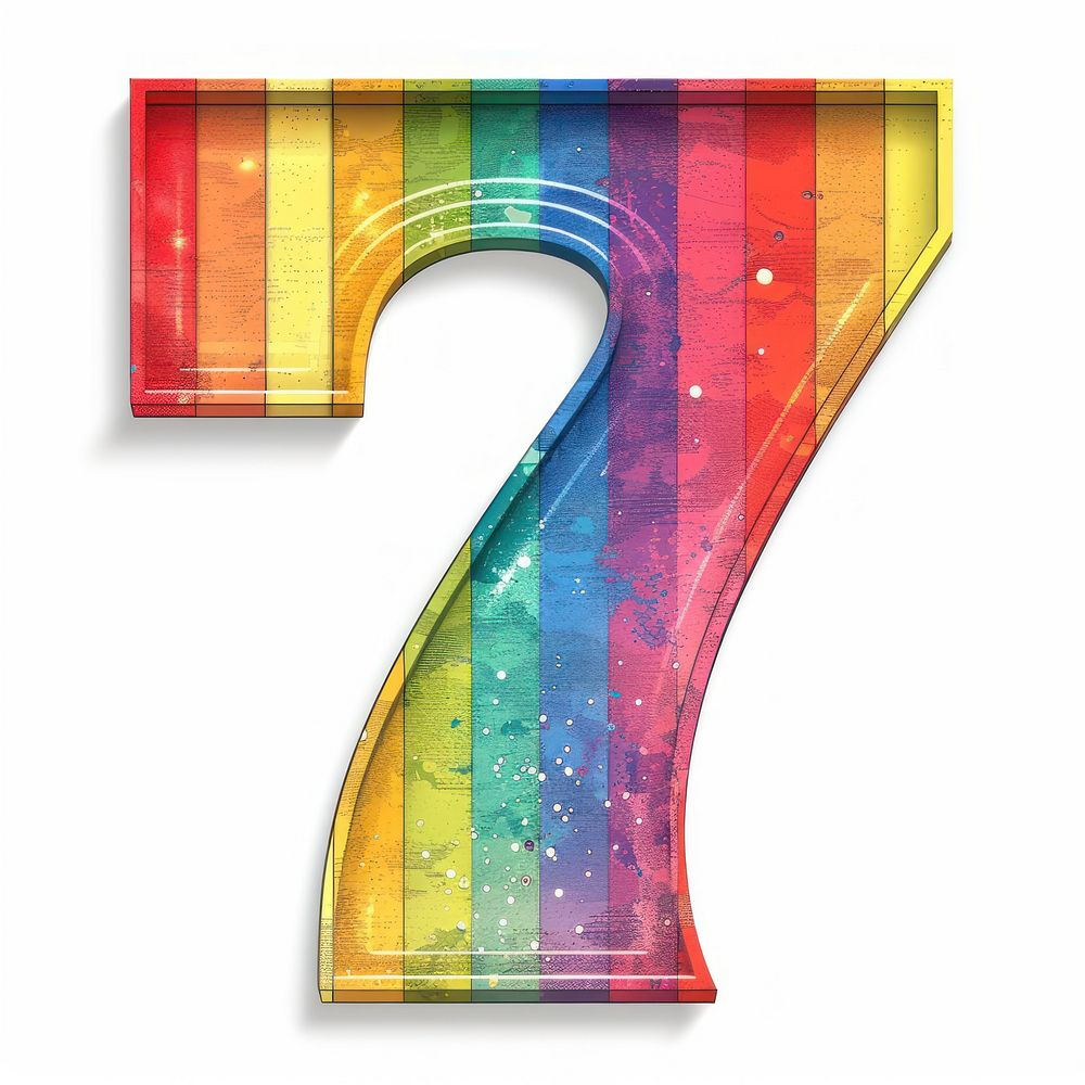 Rainbow number 7 weaponry symbol | Free Photo Illustration - rawpixel