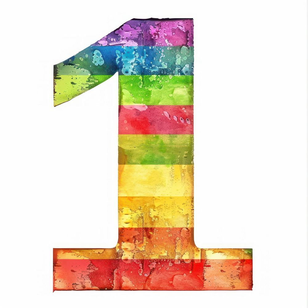 Rainbow number 1 symbol text | Free Photo Illustration - rawpixel