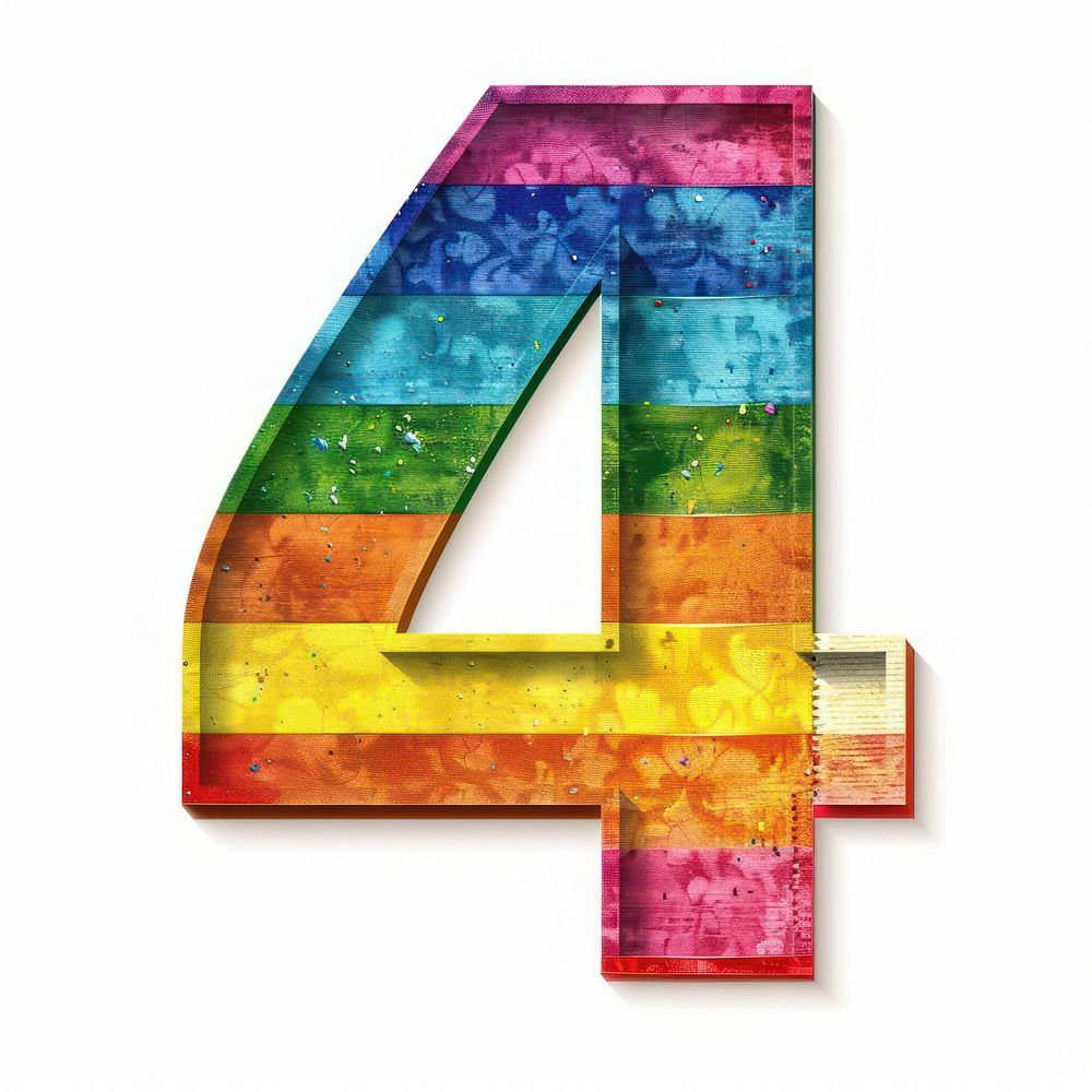 Rainbow number 4 symbol text | Free Photo Illustration - rawpixel