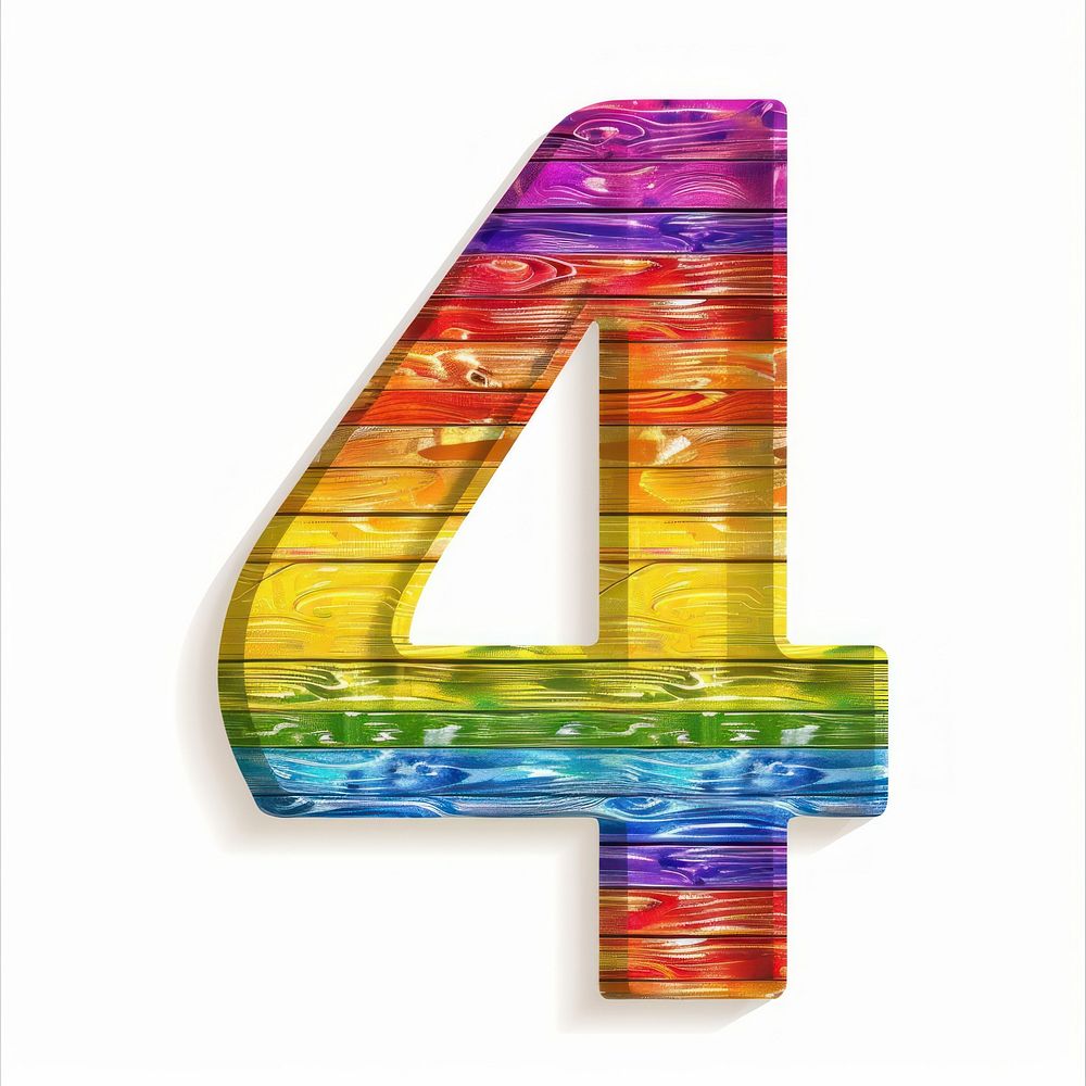 Rainbow number 4 weaponry symbol | Free Photo Illustration - rawpixel