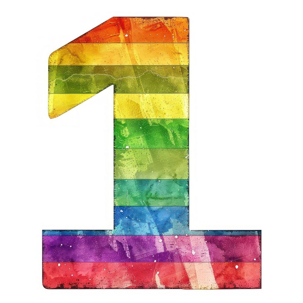 Rainbow number 1 symbol text. | Free Photo Illustration - rawpixel