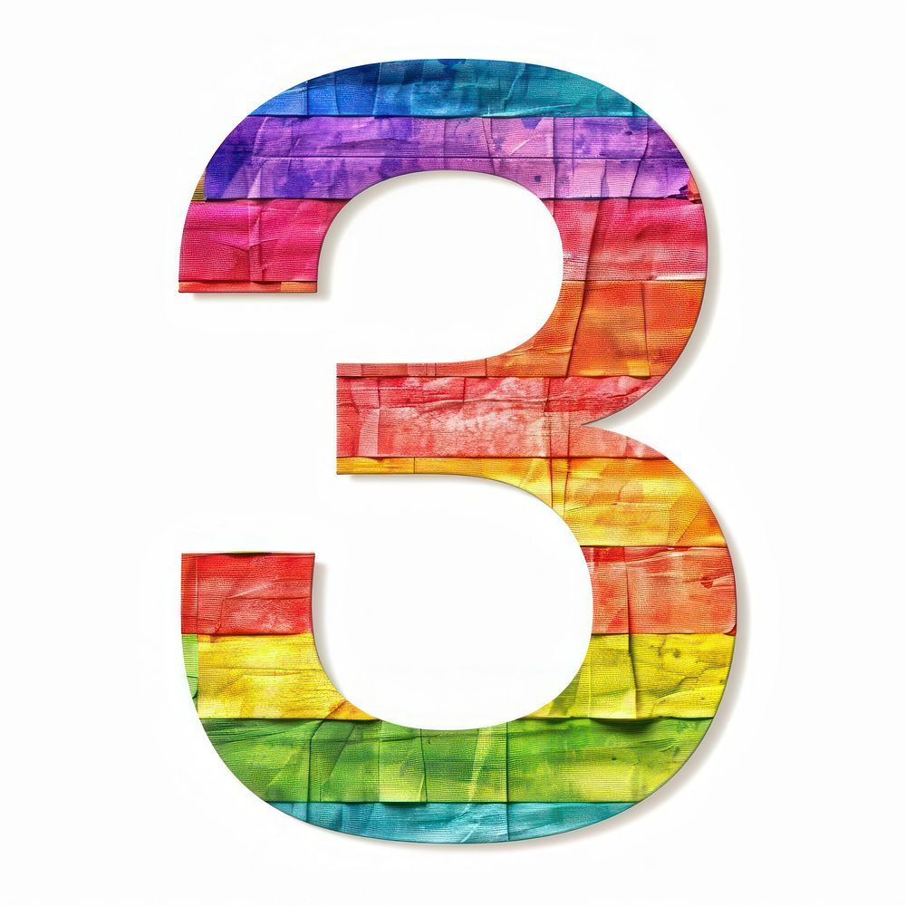 Rainbow number 3 symbol text | Free Photo Illustration - rawpixel