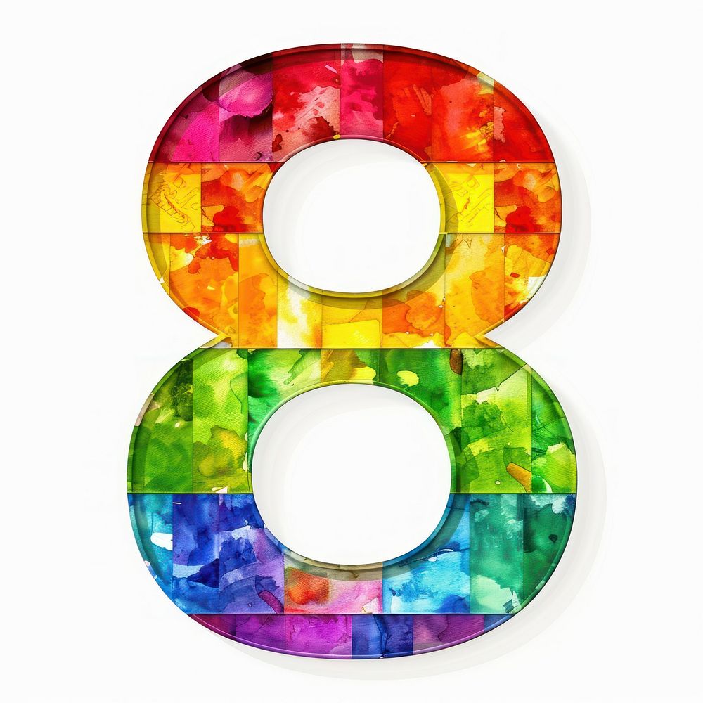 Rainbow number 8 alphabet symbol | Free Photo Illustration - rawpixel