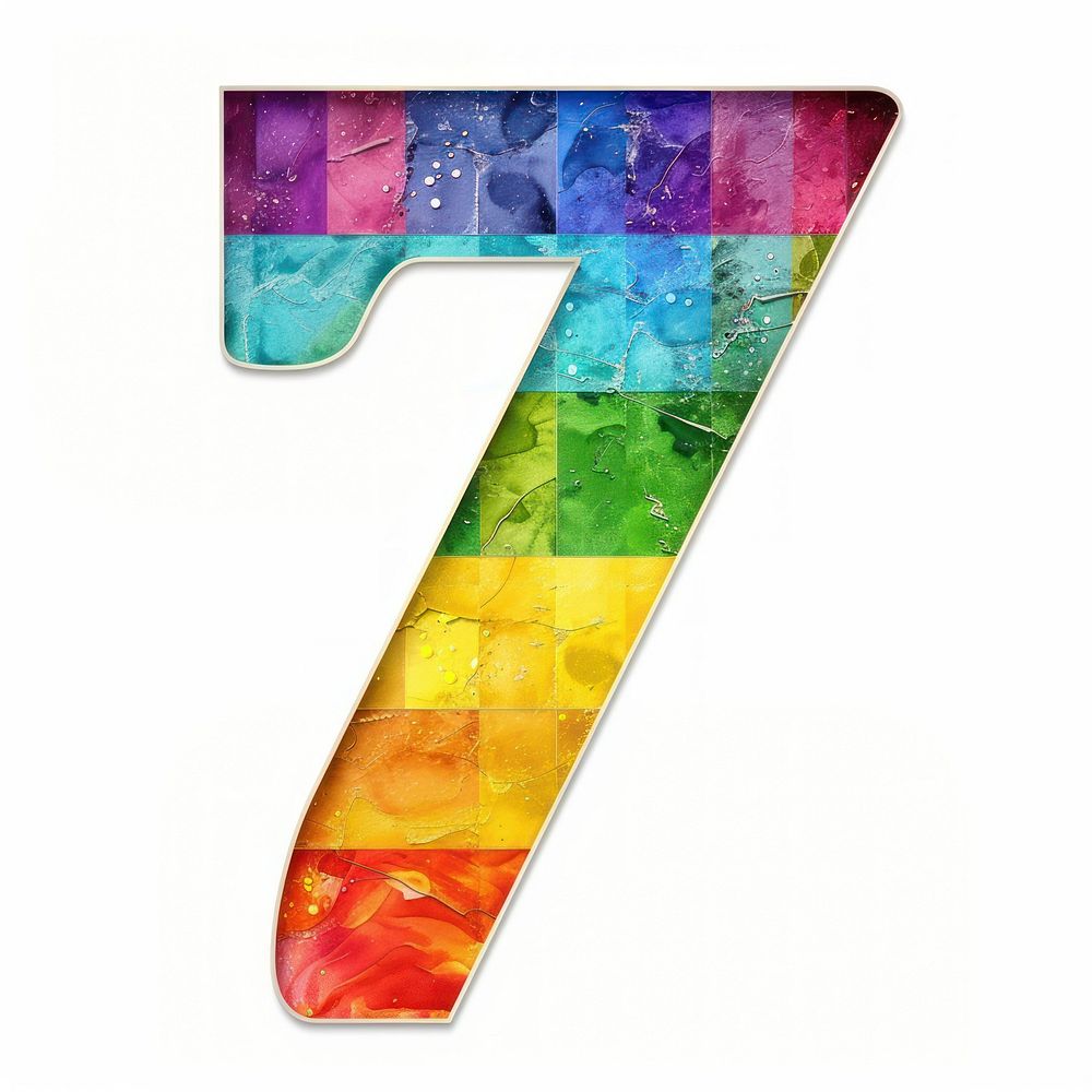 Rainbow number 7 weaponry symbol | Free Photo Illustration - rawpixel