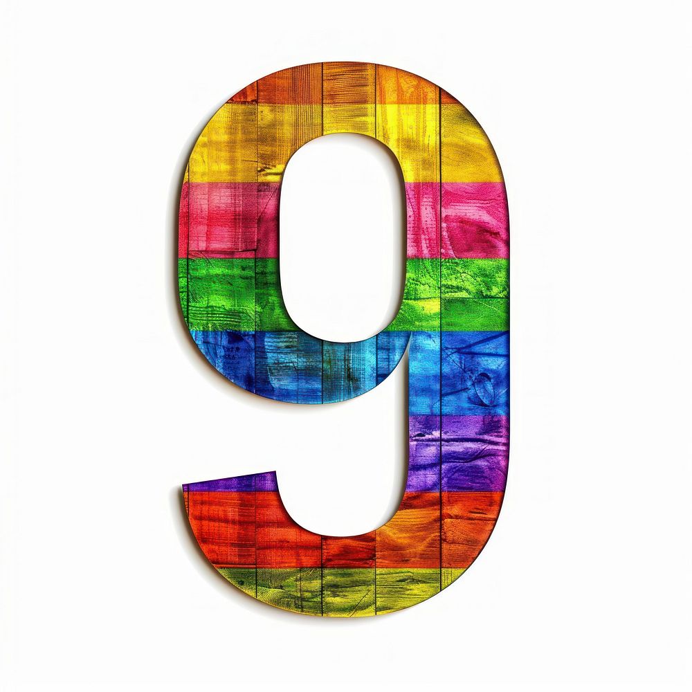 Rainbow number 9 symbol racket | Free Photo Illustration - rawpixel
