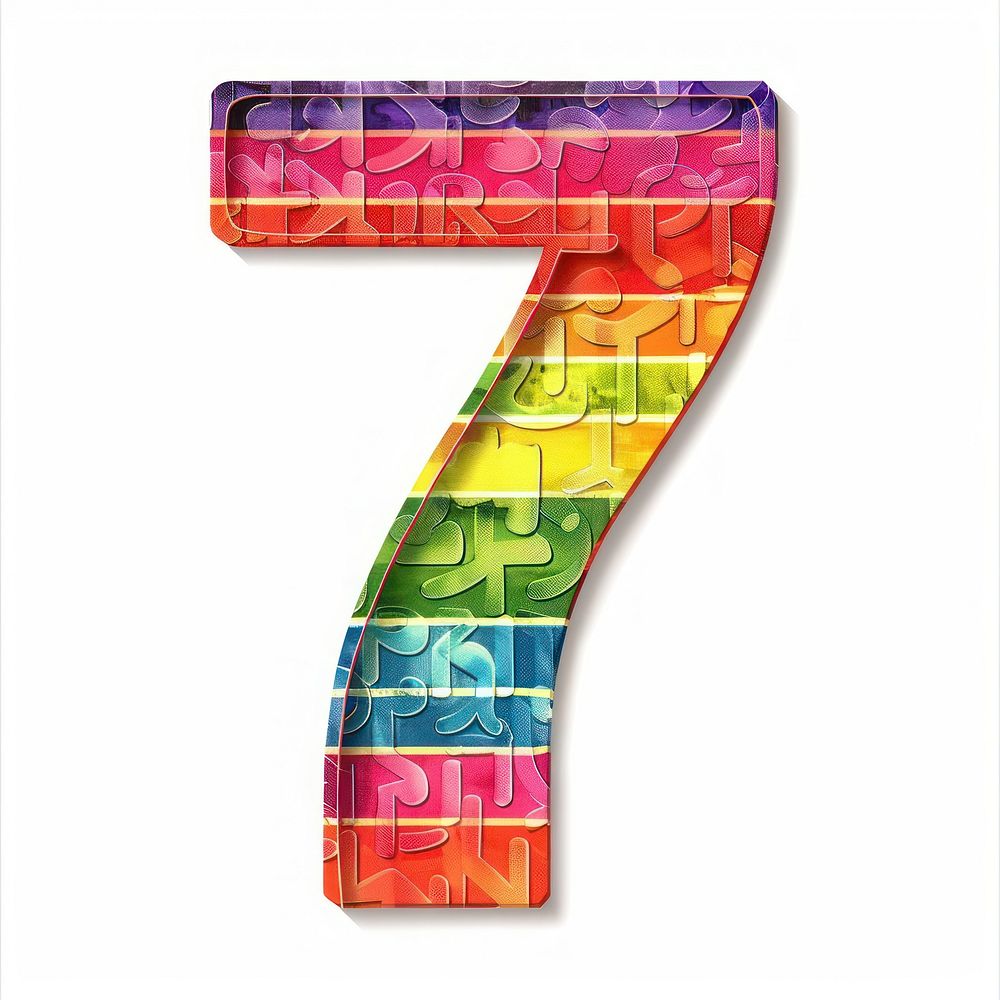 Rainbow number 7 weaponry symbol | Free Photo Illustration - rawpixel