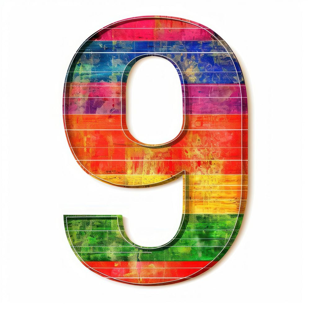 Rainbow number 9 symbol text | Free Photo Illustration - rawpixel
