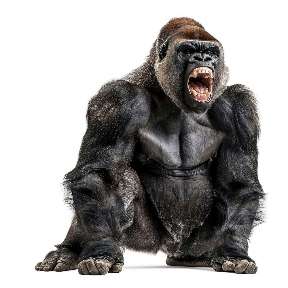 Roaring gorilla wildlife animal mammal. | Premium Photo - rawpixel