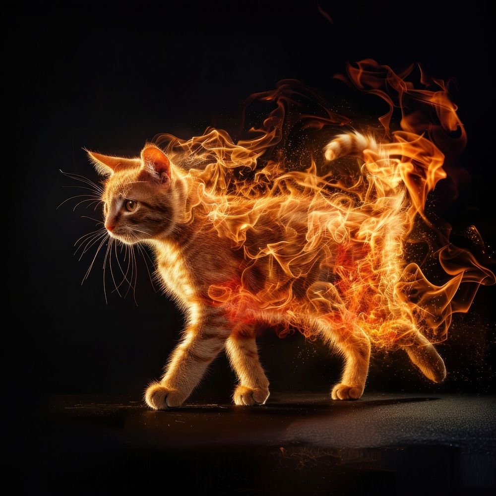 A cat flame fire bonfire. | Free Photo - rawpixel