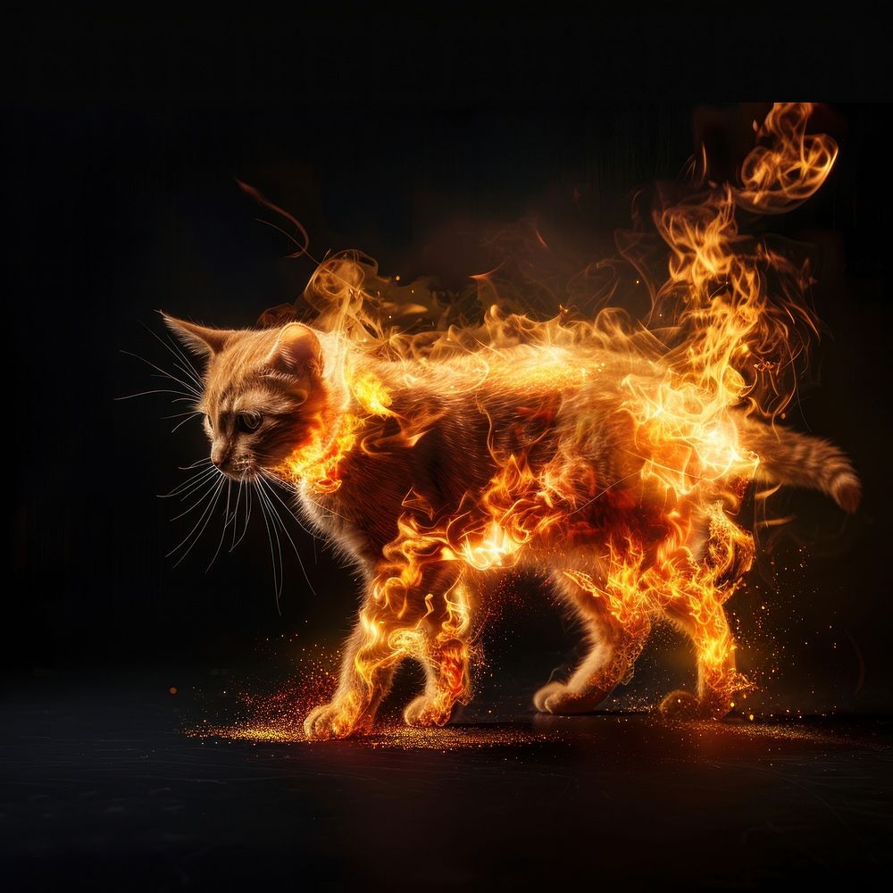 A cat flame fire bonfire. | Free Photo - rawpixel