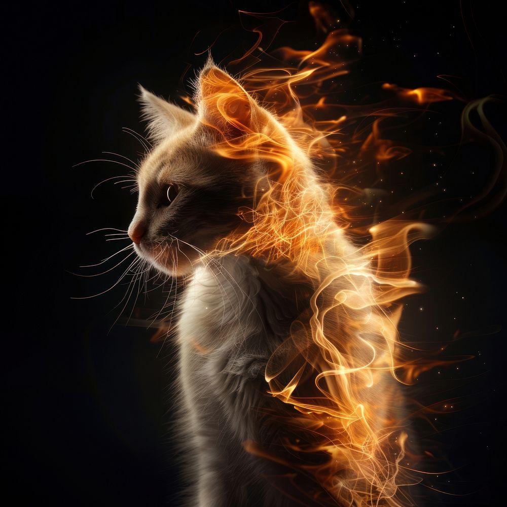 A cat flame fire bonfire. | Free Photo - rawpixel