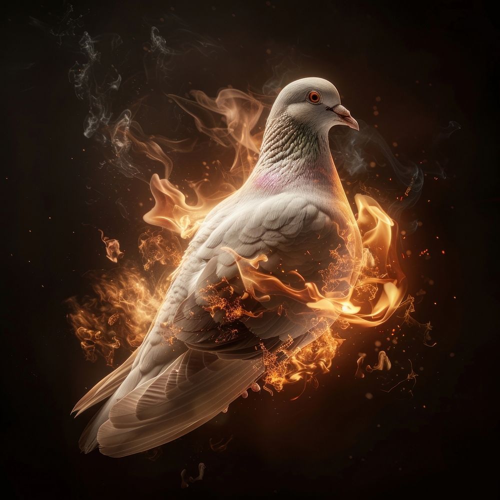 A pigeon flame fire bonfire. | Free Photo - rawpixel