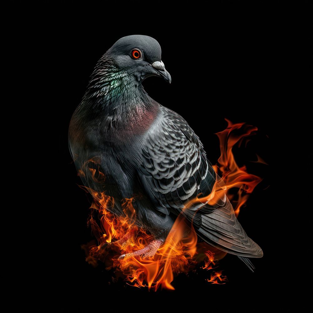 A pigeon flame fire bonfire. | Free Photo - rawpixel