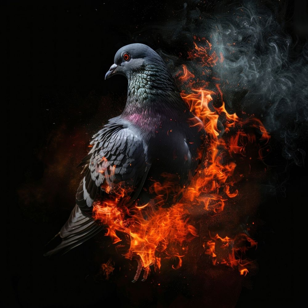 A pigeon flame fire bonfire. | Free Photo - rawpixel