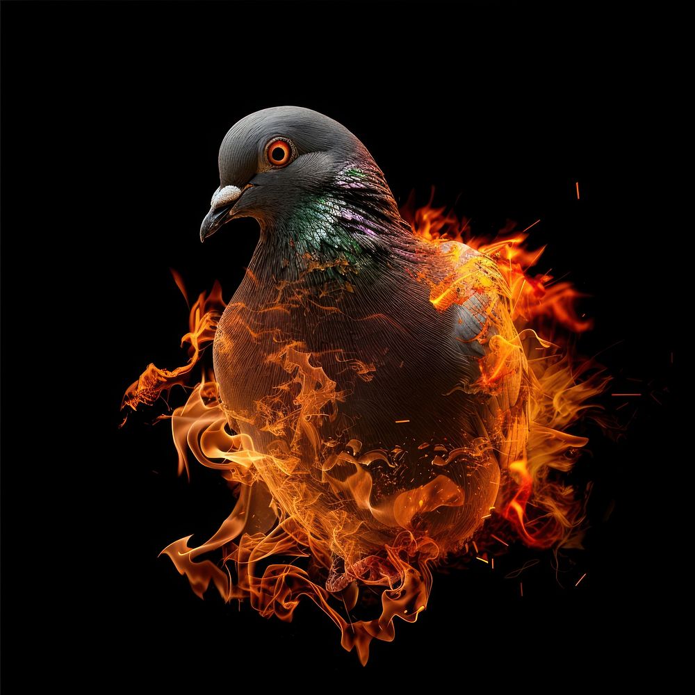 A pigeon flame fire bonfire. | Free Photo - rawpixel
