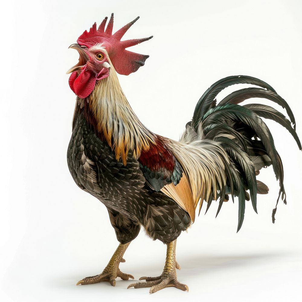roaring chicken poultry rooster animal. | Free Photo - rawpixel