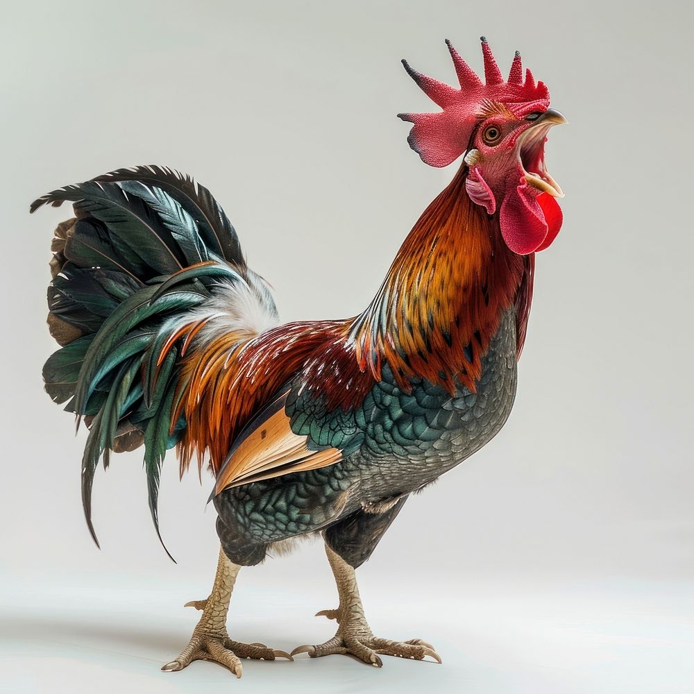 roaring chicken poultry rooster animal. | Free Photo - rawpixel