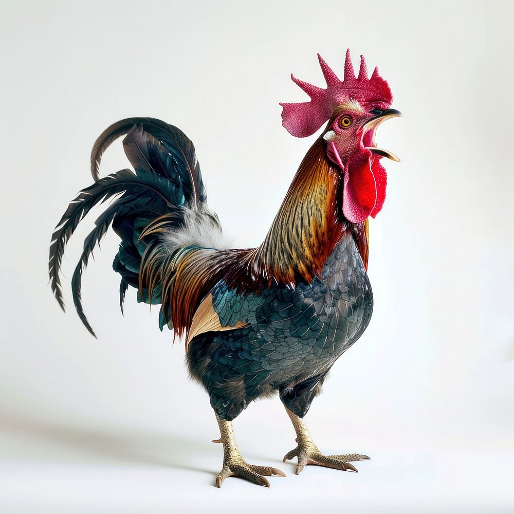 roaring chicken poultry rooster animal. | Free Photo - rawpixel