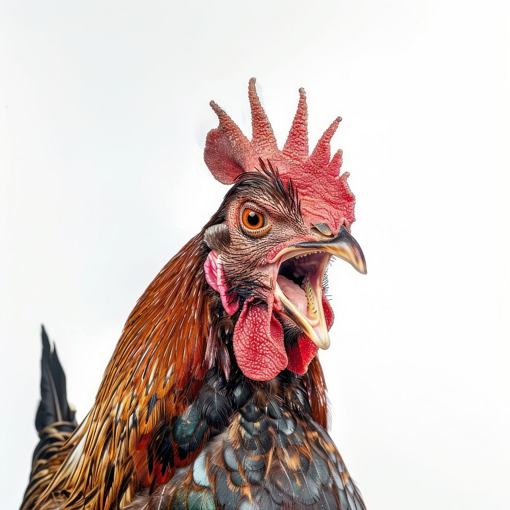 roaring chicken poultry rooster animal. | Free Photo - rawpixel