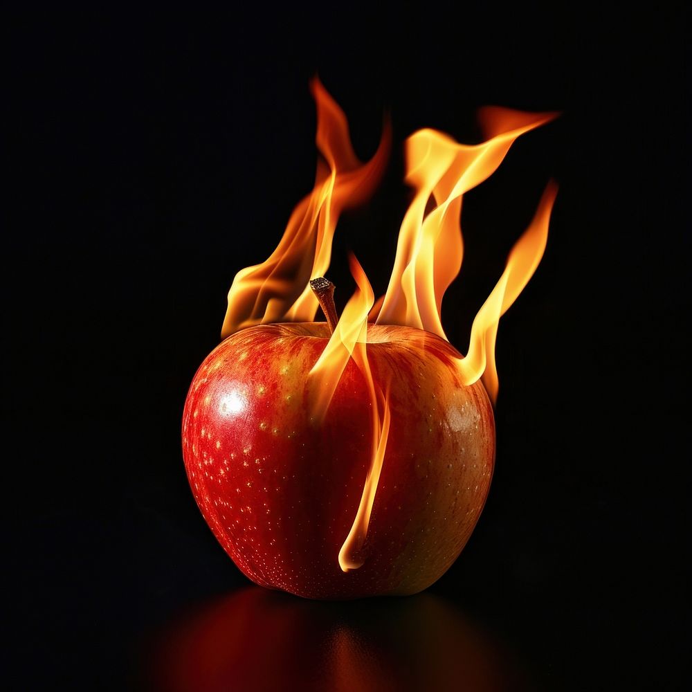 Apple flame fire produce. | Free Photo - rawpixel