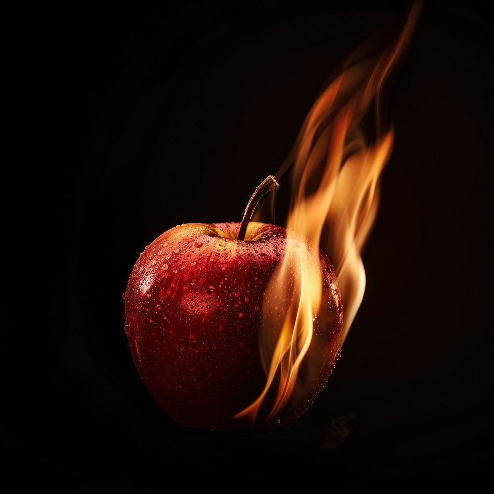 Apple flame fire produce. | Free Photo - rawpixel