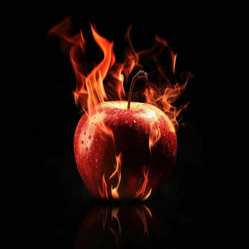 Apple flame fire produce. | Free Photo - rawpixel