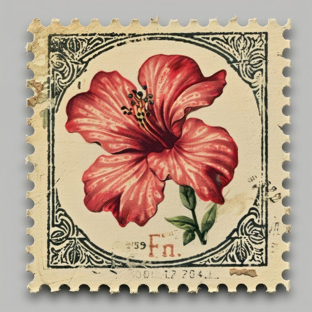 Vintage postage stamp paper flower | Premium Photo Illustration - rawpixel