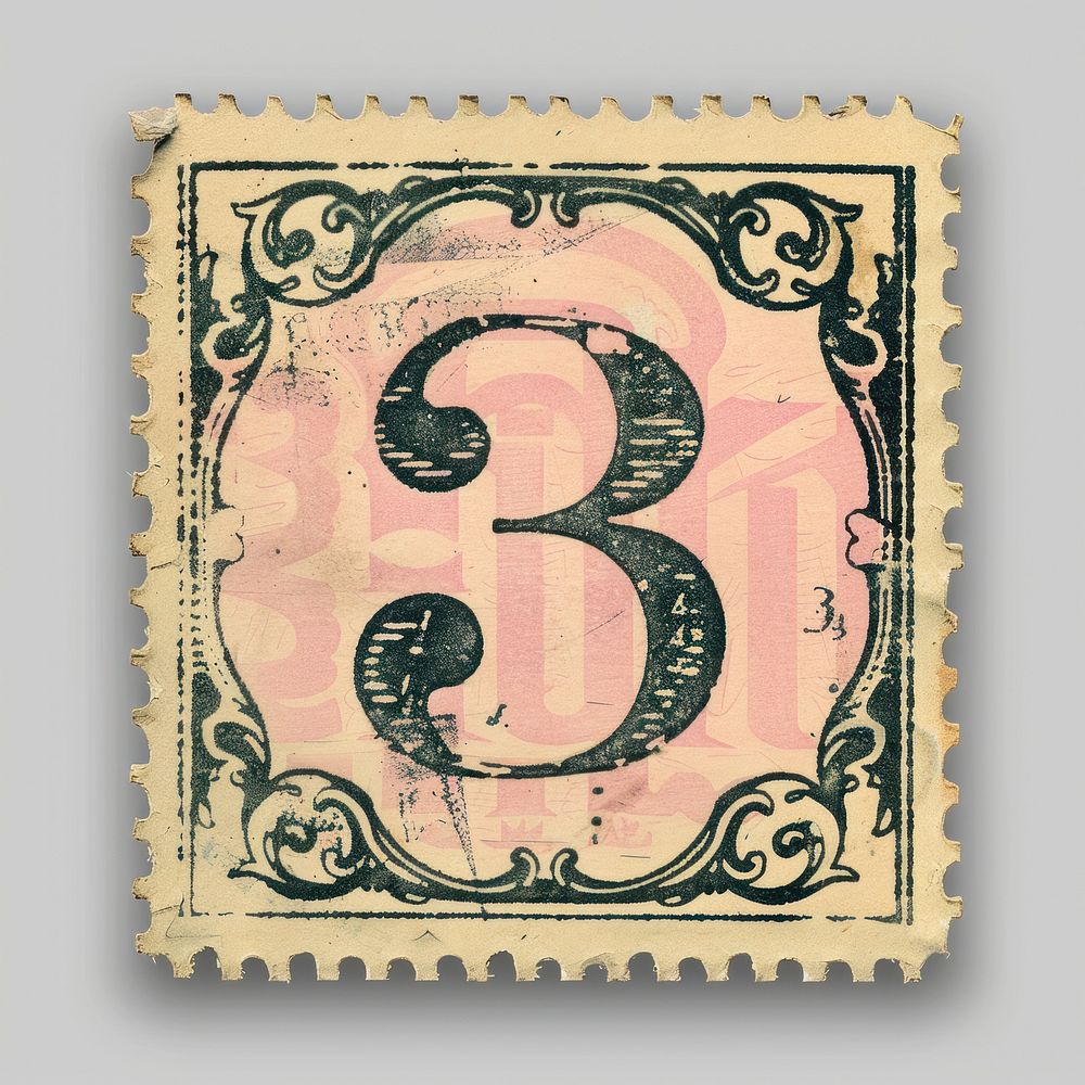 Stamp alphabet number 3 font | Free Photo Illustration - rawpixel