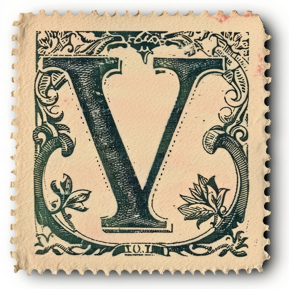 Stamp alphabet V paper text | Free Photo Illustration - rawpixel