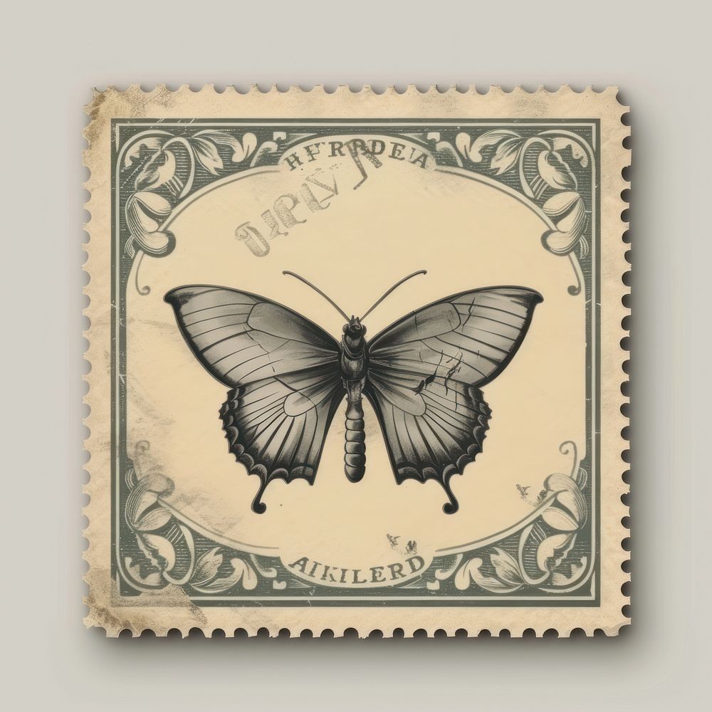 Vintage postage stamp butterfly animal | Free Photo Illustration - rawpixel