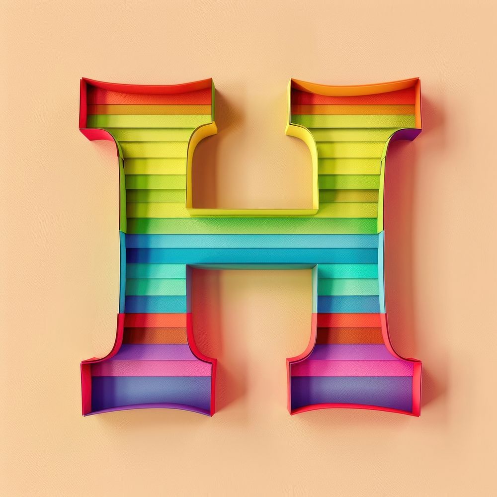 Rainbow alphabet H pattern font | Free Photo Illustration - rawpixel