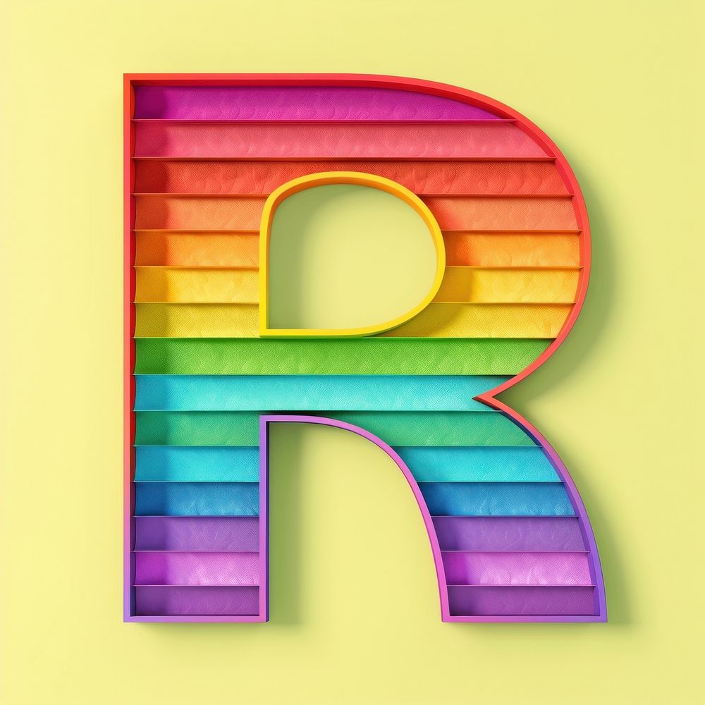 Rainbow alphabet R pattern number | Free Photo Illustration - rawpixel