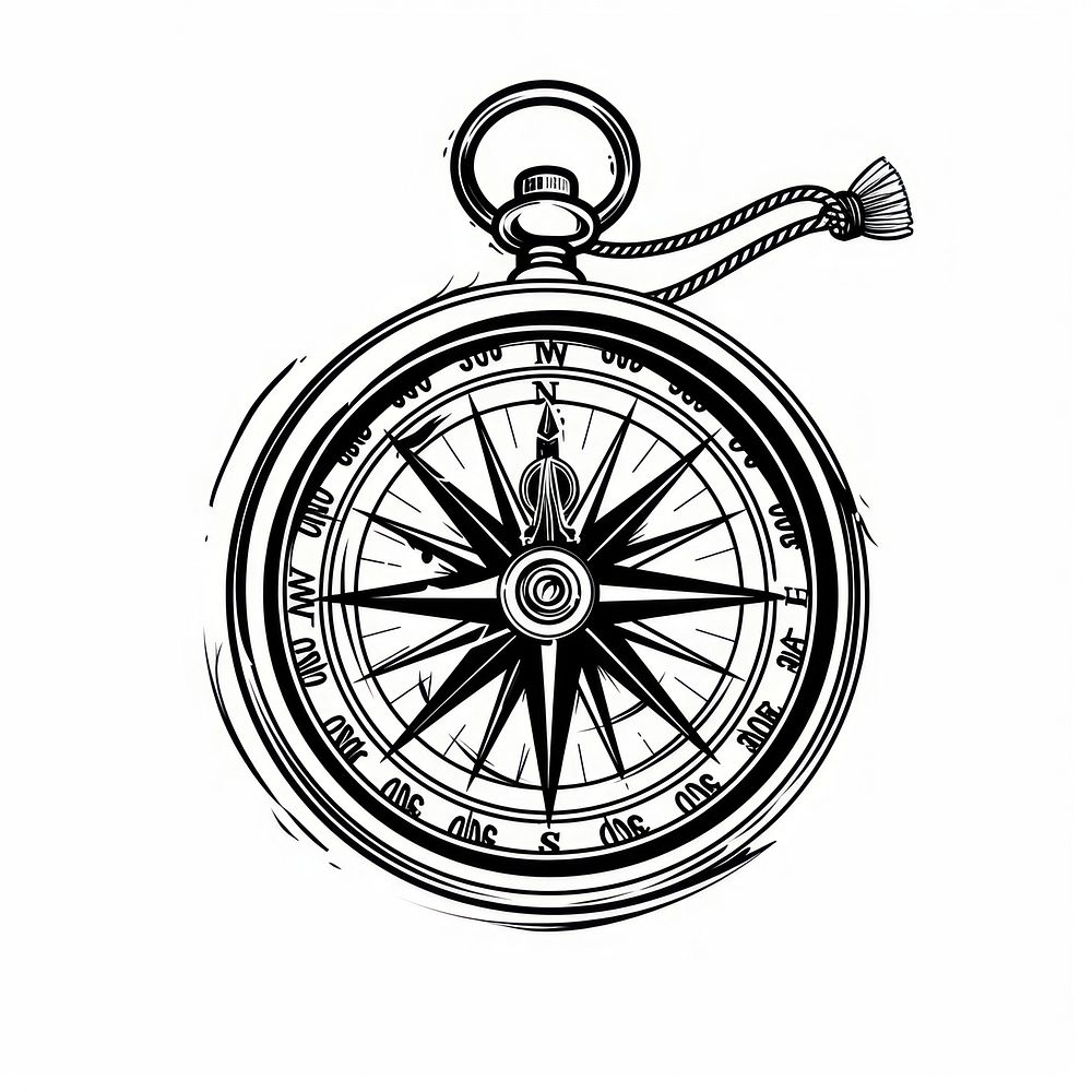 Compass monochrome accuracy cartoon. | Premium Photo Illustration ...