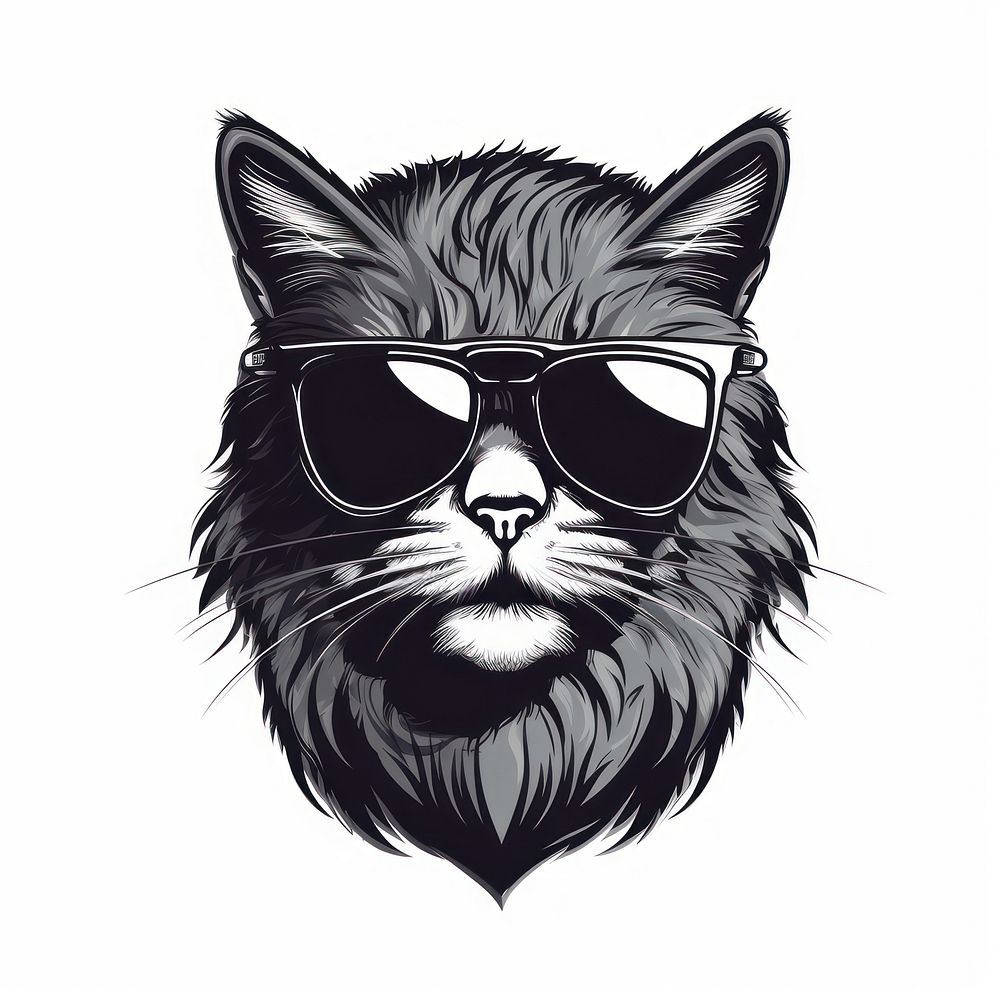 Cool cat sunglasses drawing mammal. | Free Photo Illustration - rawpixel Cool cat sunglasses drawing mammal. | Free Photo Illustration - rawpixel