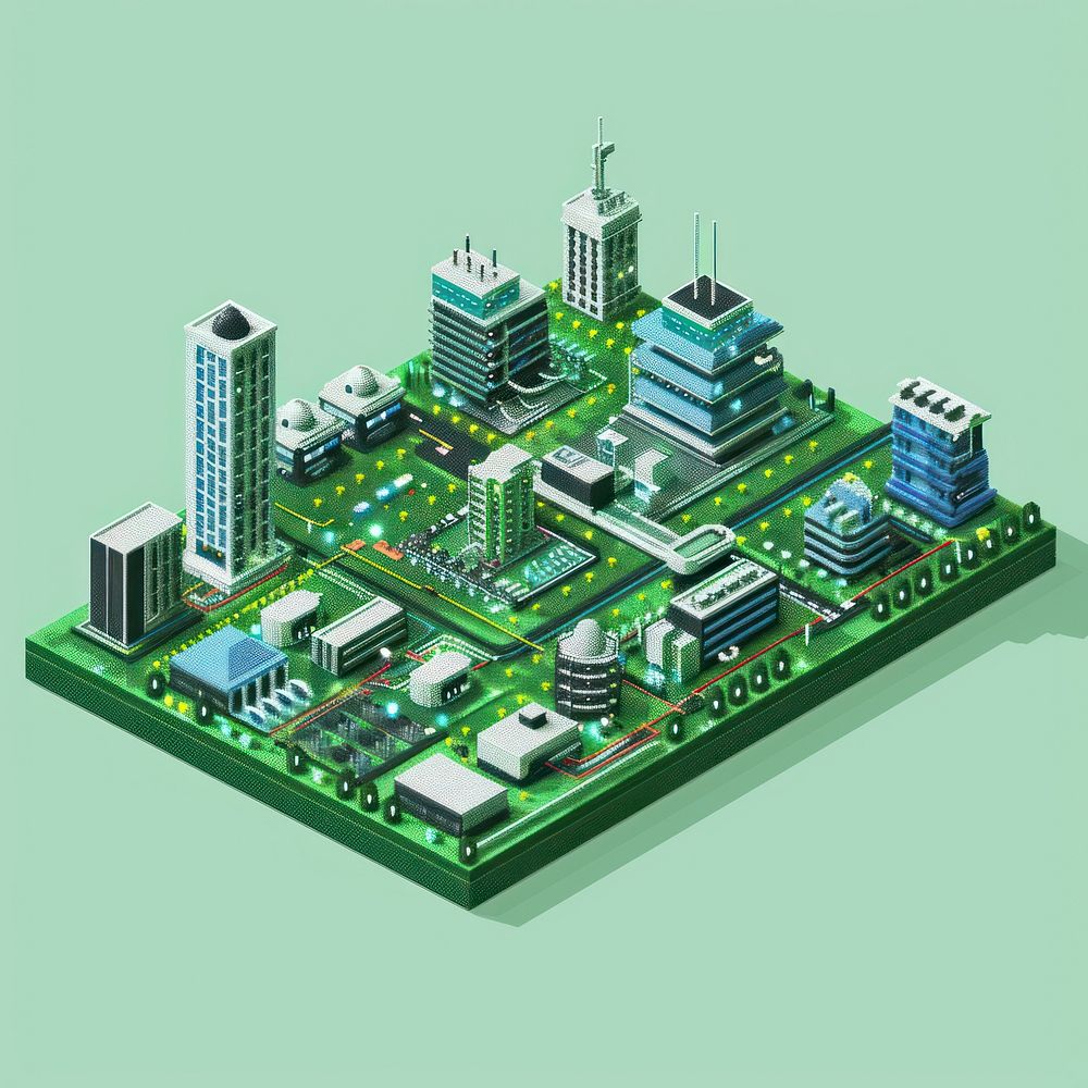 Smart city architecture building diagram. | Premium Photo Illustration ...