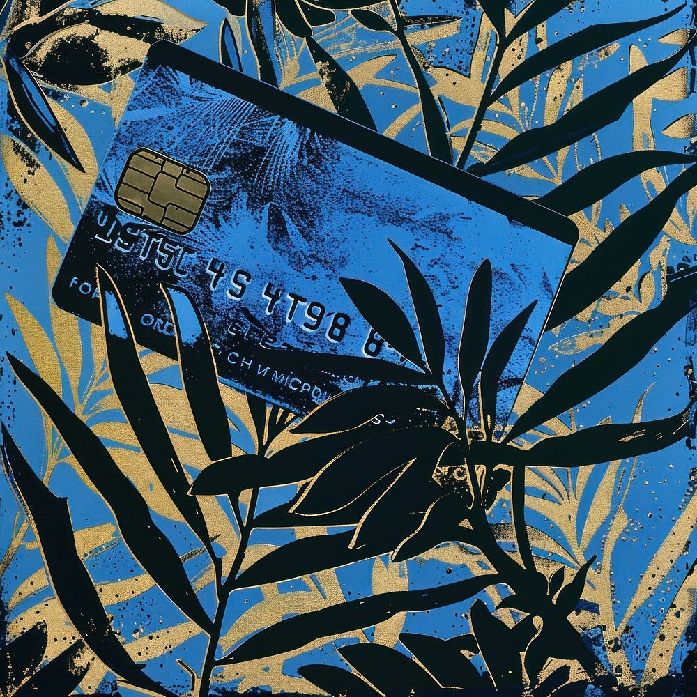 Silkscreen blue credit card backgrounds | Free Photo Illustration ...