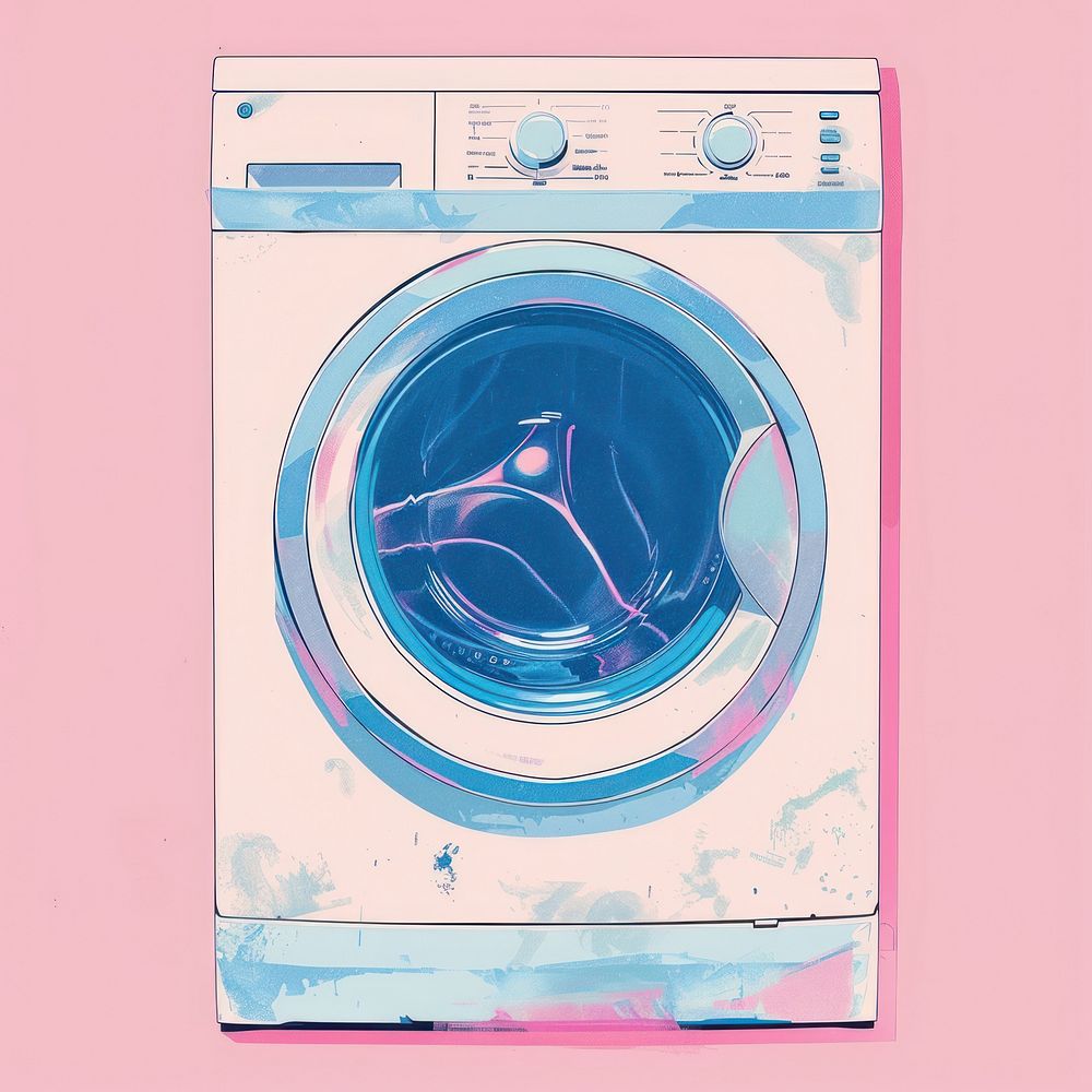 Silkscreen washing machine appliance laundry | Free Photo Illustration ...