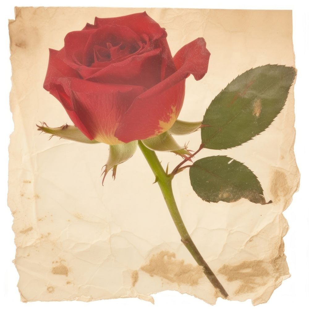 Red rose ripped paper flower | Free Photo - rawpixel