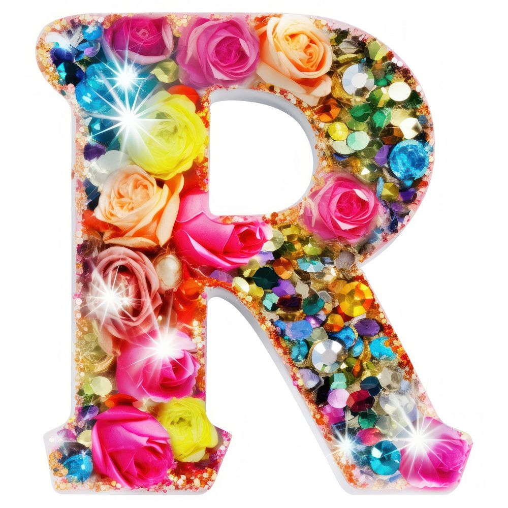 Glitter letter R white background | Premium Photo - rawpixel