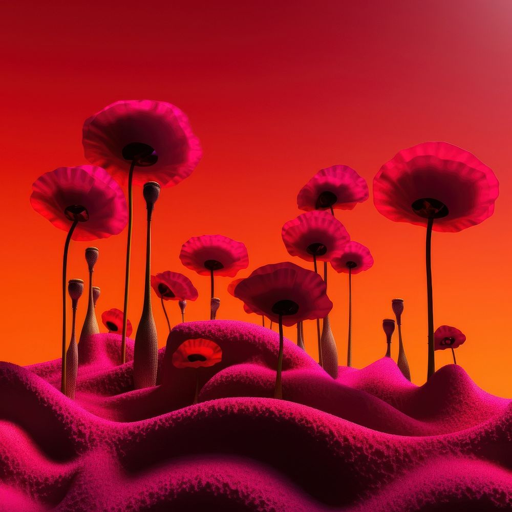 Photo poppy forest landscape flower | Free Photo - rawpixel