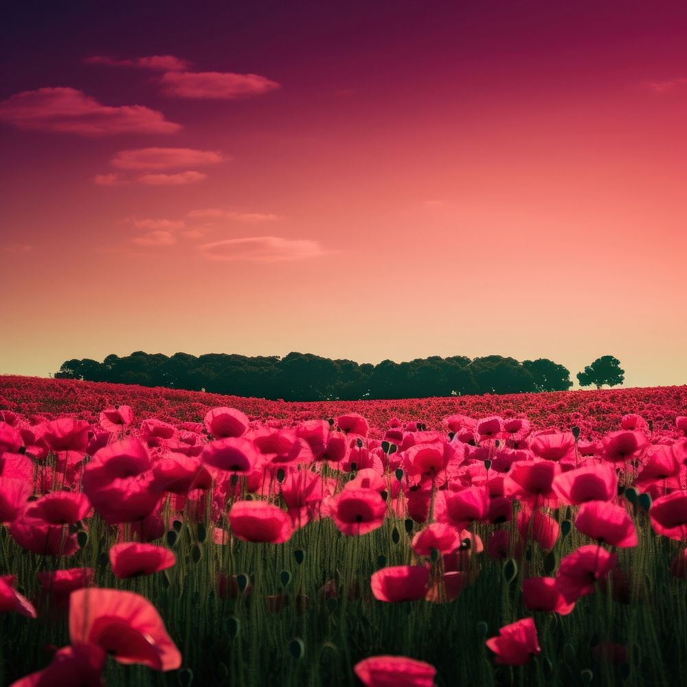 Photo poppy forest landscape field | Free Photo - rawpixel